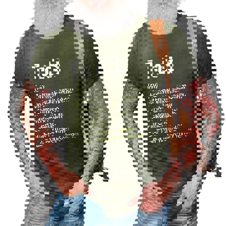 Todd Definition Personalized Name Birthday Idea Men's Back Print T ...