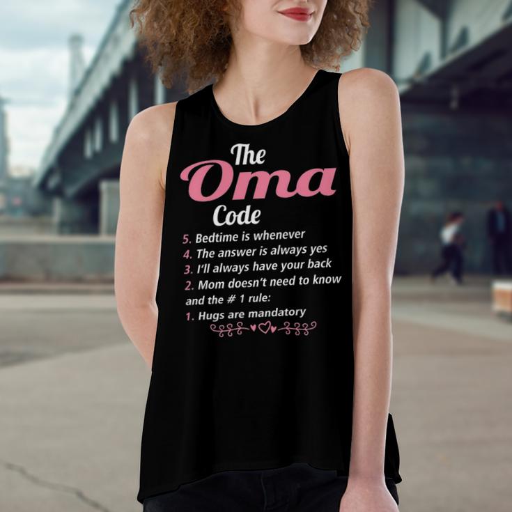 Oma Grandma Gift The Oma Code Women's Loose Fit Open Back Split Tank Top | Seseable