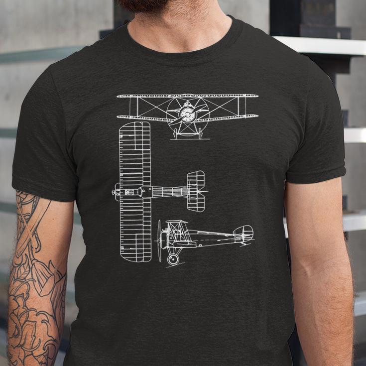Sopwith Camel Ww1 Plane Warbird Blueprint Schematics Diagram Jersey T ...