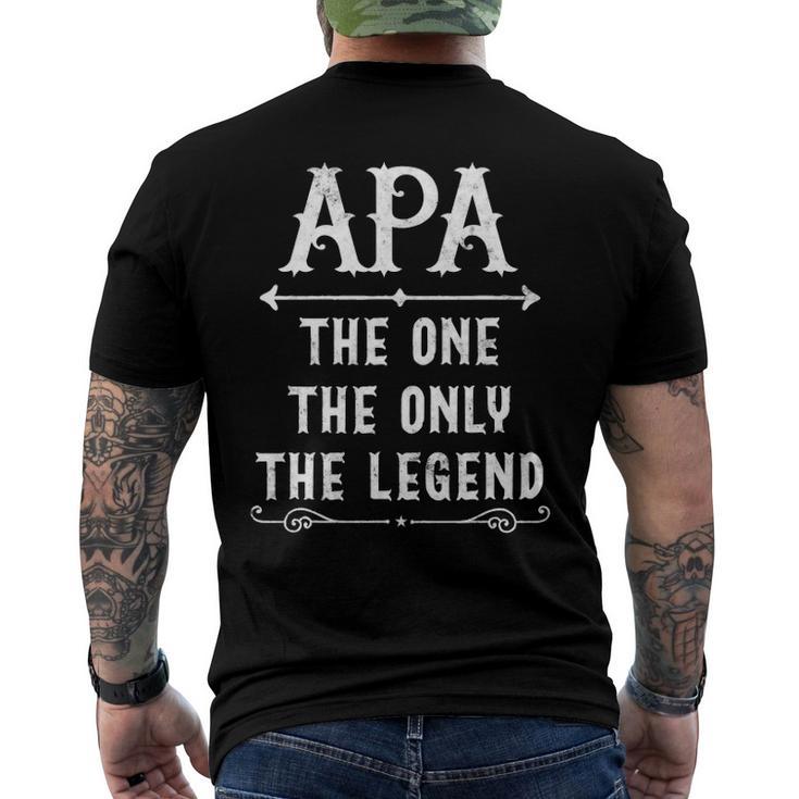 Apa The One The Only The Legend Fathers Day For Apa Men's Back Print T ...