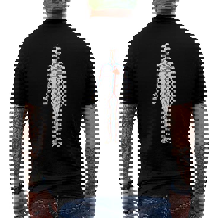 Cardiovascular Circulatory System Labeled Diagram Men's Back Print T ...