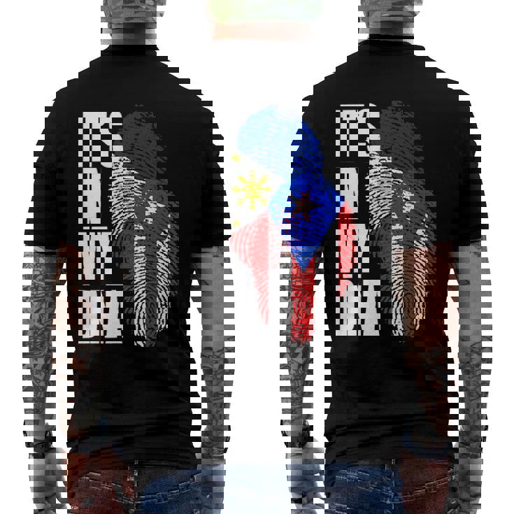 Filipino And Puerto Rican Dna Mix Flag Heritage Men's Back Print T ...