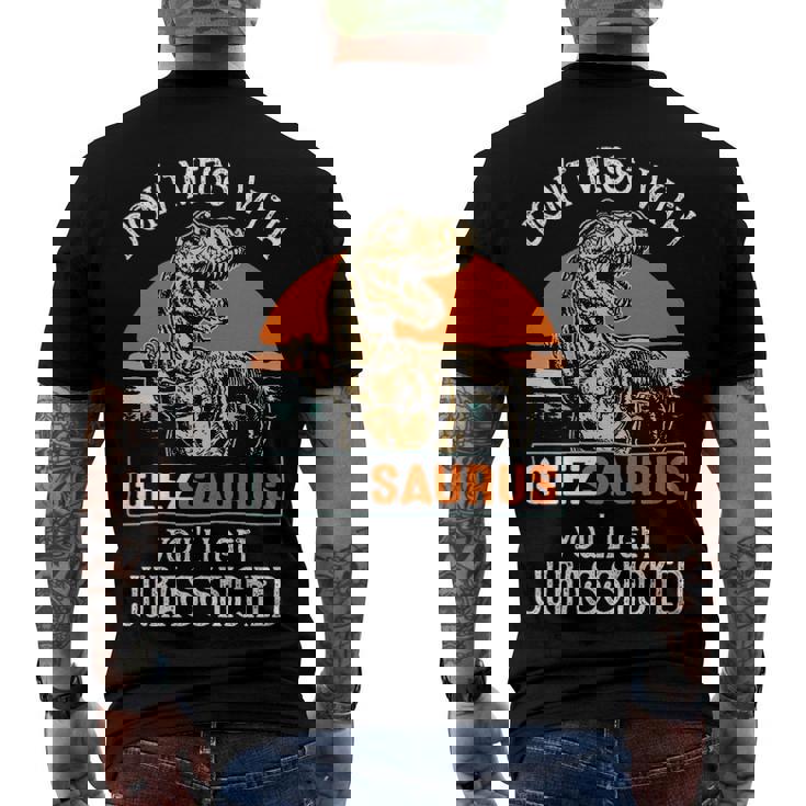 Geez Grandpa Dont Mess With Geezsaurus Men's T-Shirt Back Print - Seseable