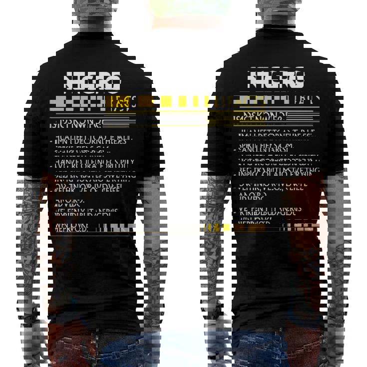 Nigro Name Nigro Facts Men's T-Shirt Back Print | Seseable