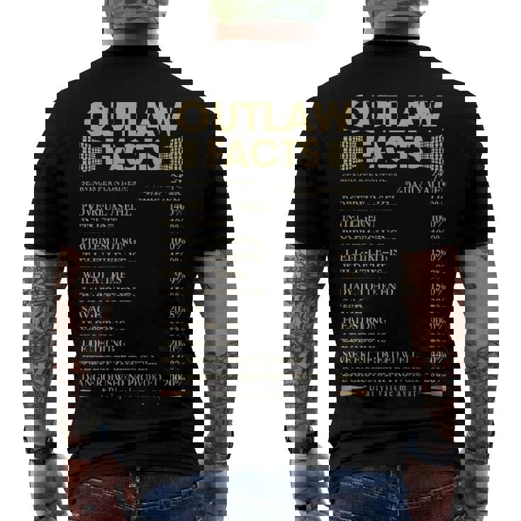 Outlaw Name Outlaw Facts Men's T-Shirt Back Print - Seseable