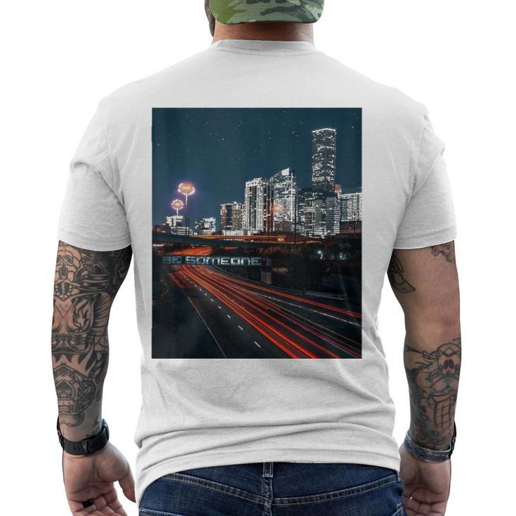 Houston Skyline - Be Someone Bridge At Night Men's Back Print T-shirt ...