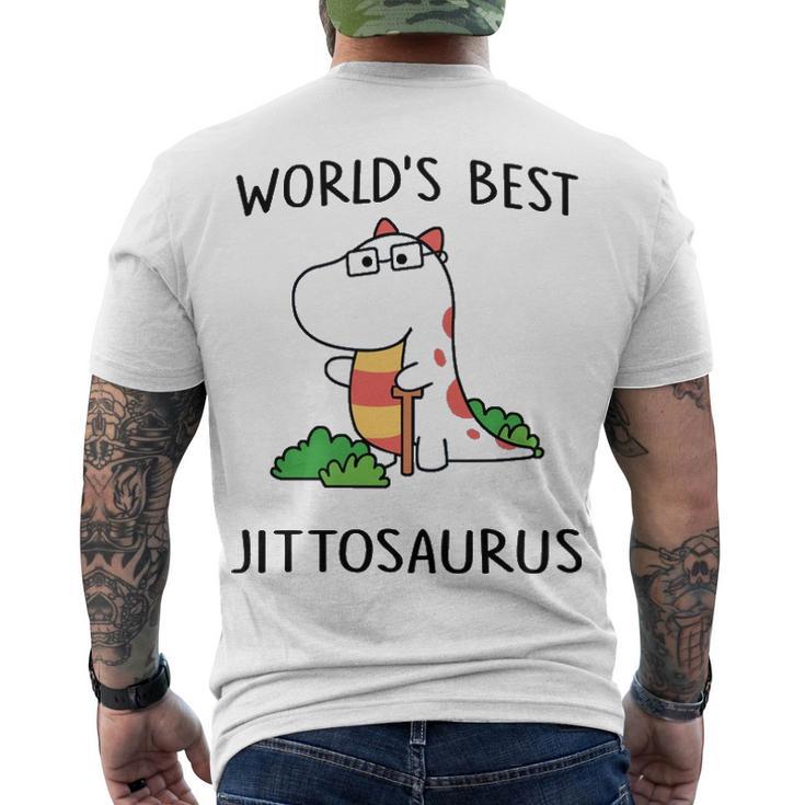 Jitto Grandpa Worlds Best Jittosaurus Men's T-Shirt Back Print | Seseable
