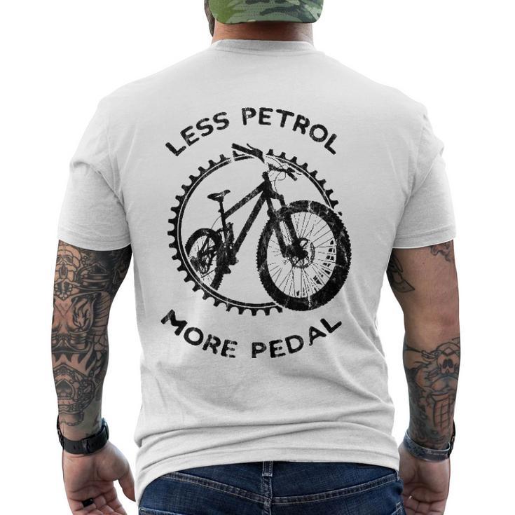 Less Petrol More Pedal Mountain Biking Men's Back Print T-shirt | Mazezy