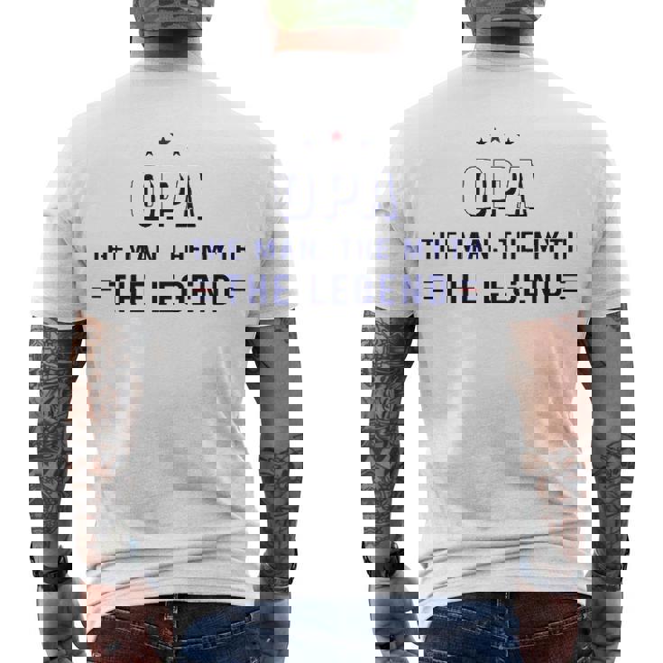 Opa Grandpa Opa The Man The Myth The Legend V2 Men's T-Shirt Back Print - Seseable