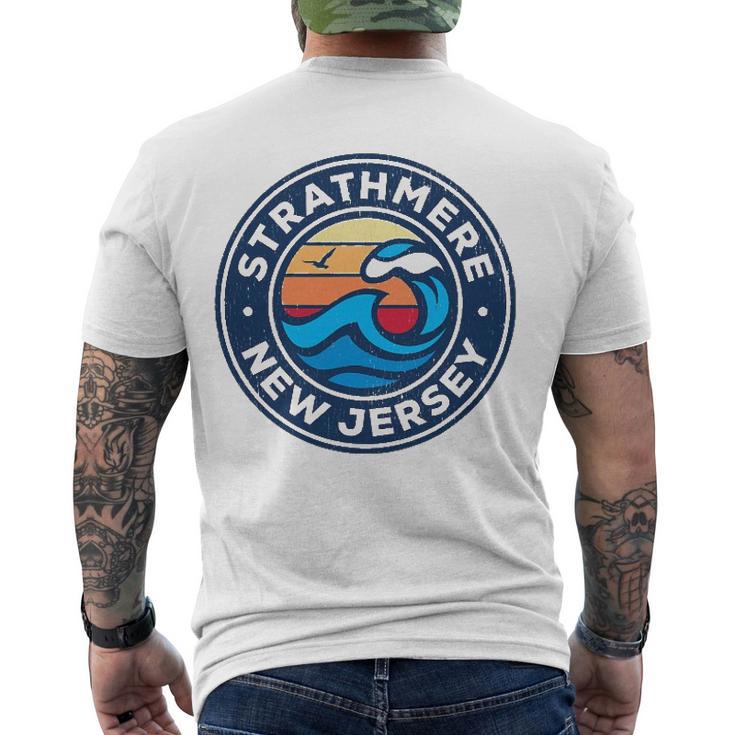 Strathmere New Jersey Nj Vintage Nautical Waves Men's Back Print T ...
