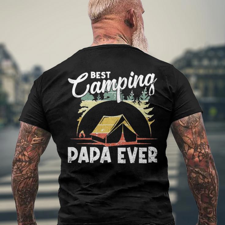 Best Camping Papa Ever Vintage Camper Men's Back Print T-shirt | Mazezy