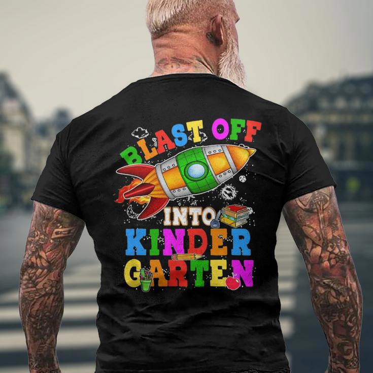 Blast Off Into Kindergarten Rocket Back To School Kids Men's Back Print ...