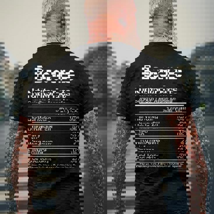 Boone Name Boone Nutrition Facts Men's T-Shirt Back Print - Seseable