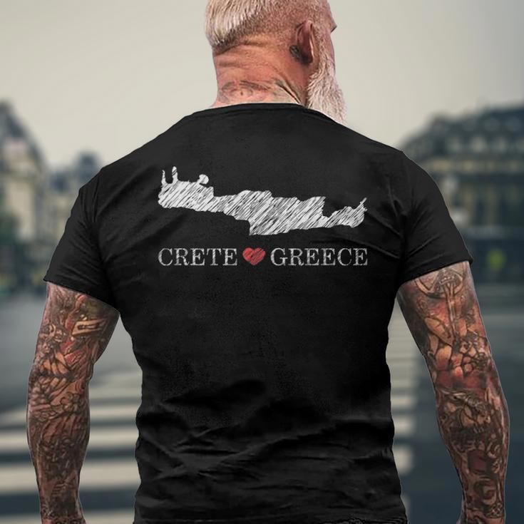 Crete Greece Greek Greece Map Men's Back Print T-shirt | Mazezy