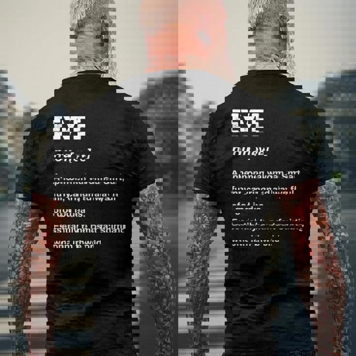 Eve Name Definition Personalized Custom Men's Back Print T-shirt | Mazezy