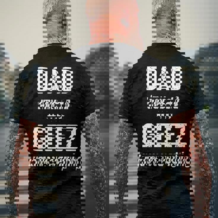 Geez Grandpa Geez Knows Everything Men's T-Shirt Back Print - Seseable