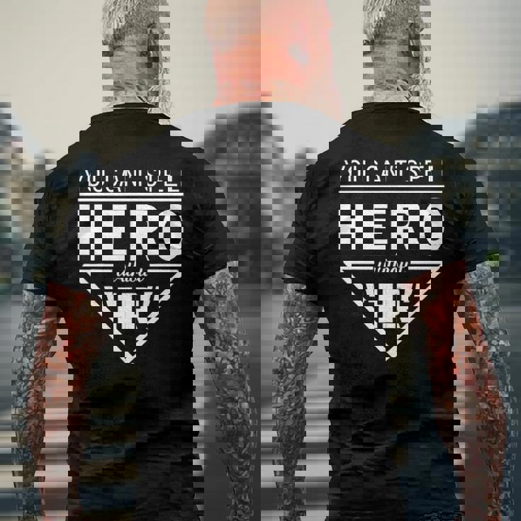 Hr - You Cant Spell Hero Without Hr Men's Back Print T-shirt | Mazezy