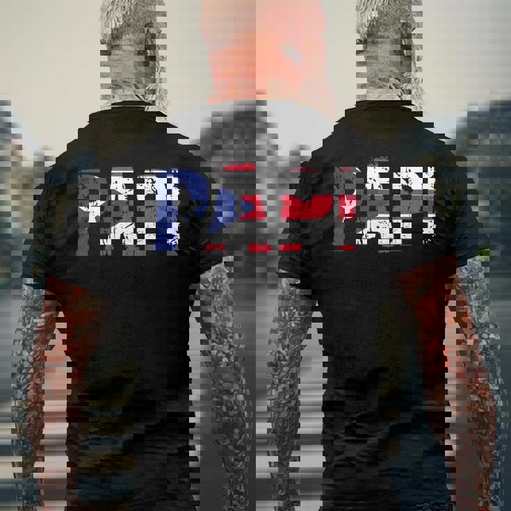 Puerto Rico Papi Flag Puerto Rican Boricuas Men's Back Print T-shirt ...