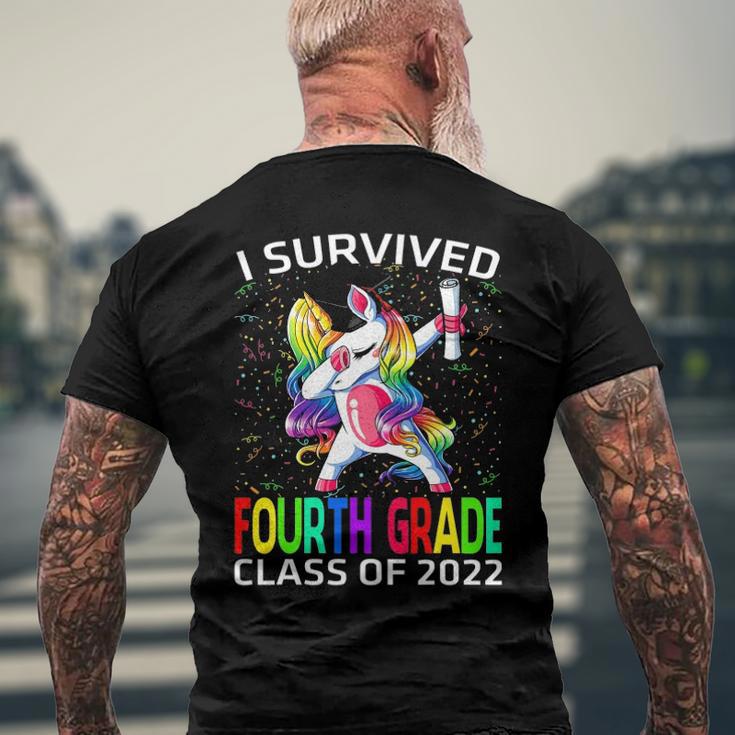 I Survived Fourth Grade Class Of 2022 Graduate Unicorn Men's Back Print ...