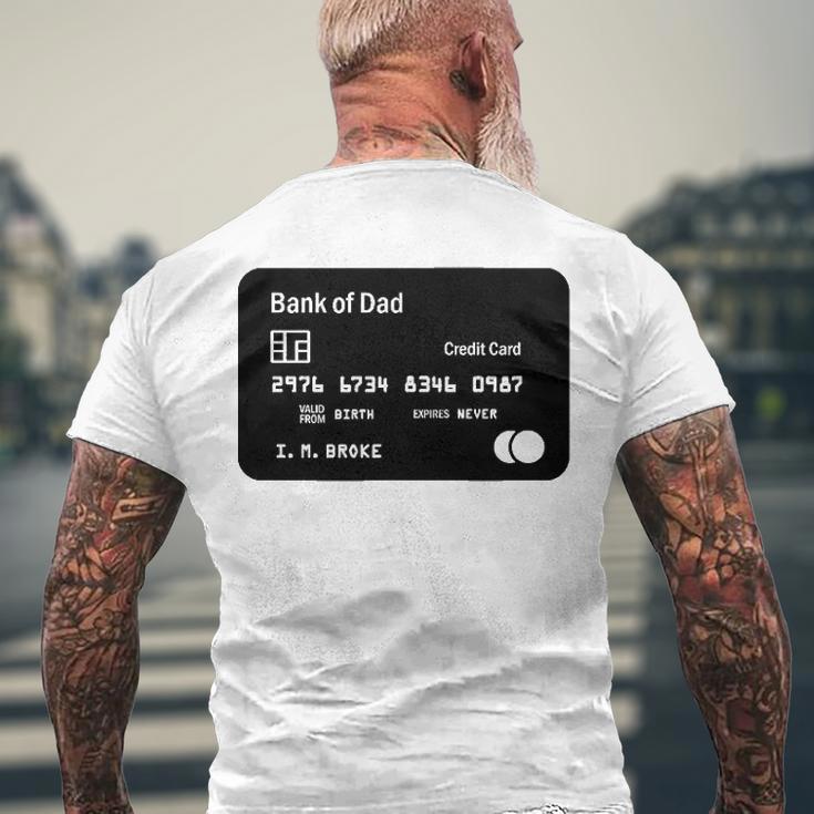 Mens Bank Of Dad Credit Card Im Broke Men's Back Print T-shirt | Mazezy