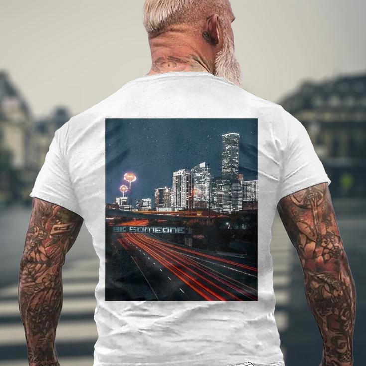 Houston Skyline - Be Someone Bridge At Night Men's Back Print T-shirt ...