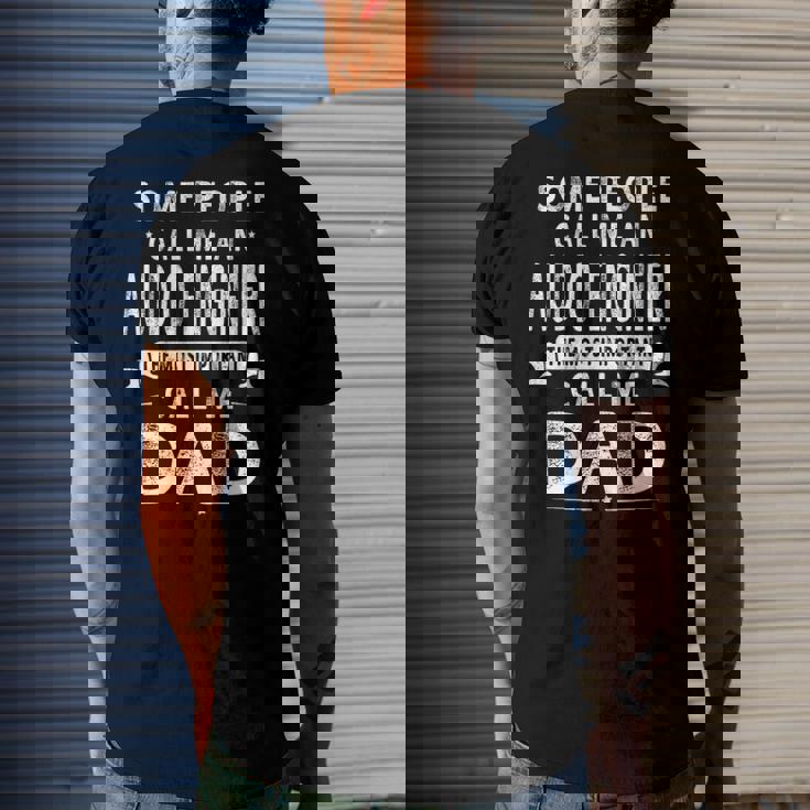 Audio Engineer Dad Fathers Day Father Men Men's Back Print T-shirt | Mazezy