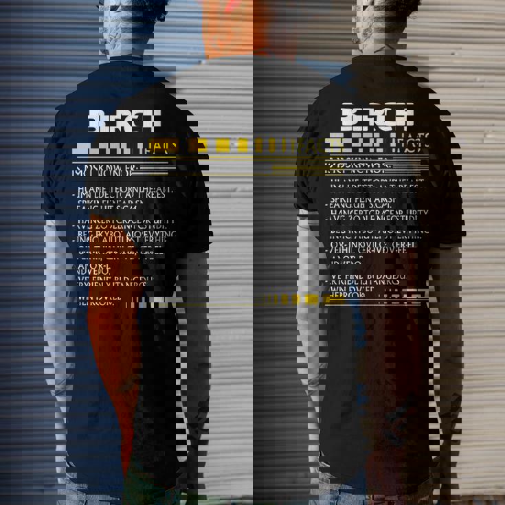 Birch Name Birch Facts Men's T-Shirt Back Print - Seseable