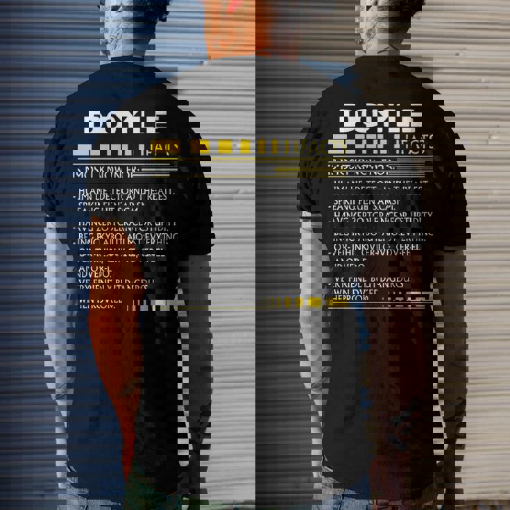 Doyle Name Doyle Facts V2 Men's T-Shirt Back Print - Seseable