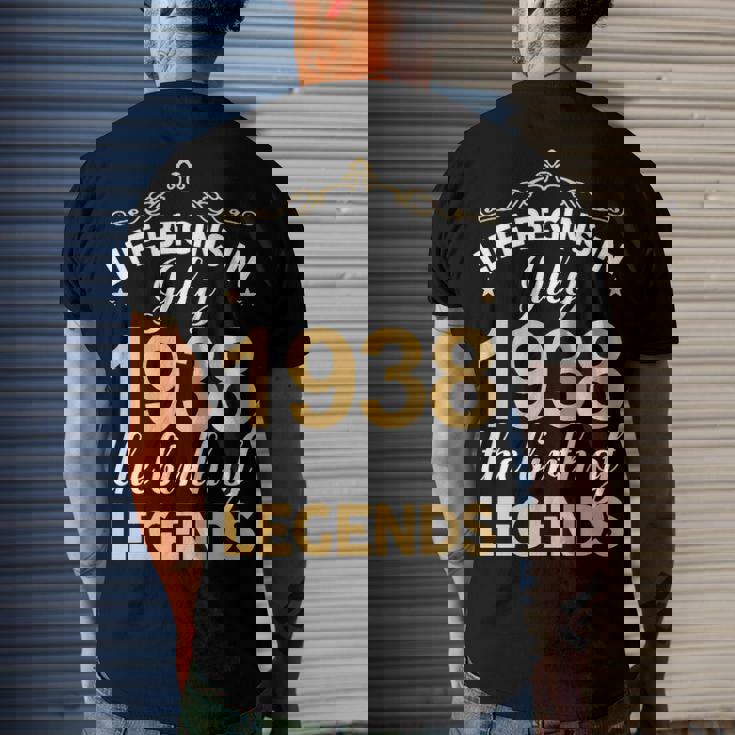 July 1938 Birthday Life Begins In July 1938 V2 Men's T-Shirt Back Print ...