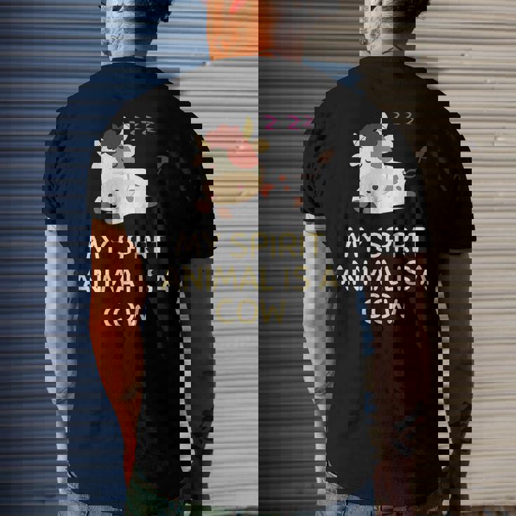 My Spirit Animal Is A Cow Cows Clothes Cattle Farmer Men's Back Print T ...