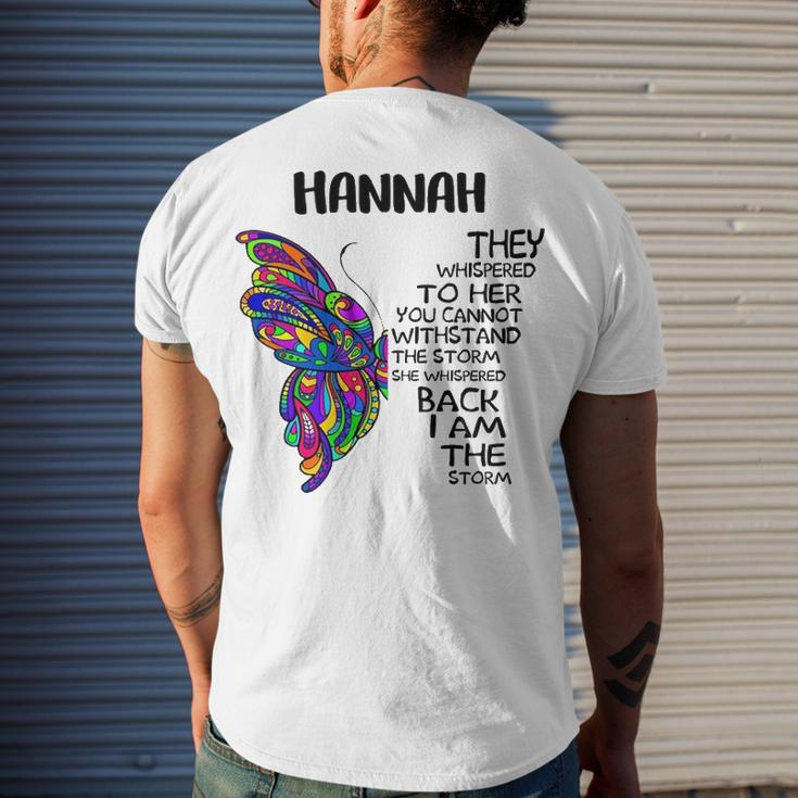 Hannah Name Hannah I Am The Storm Men's T-Shirt Back Print - Seseable