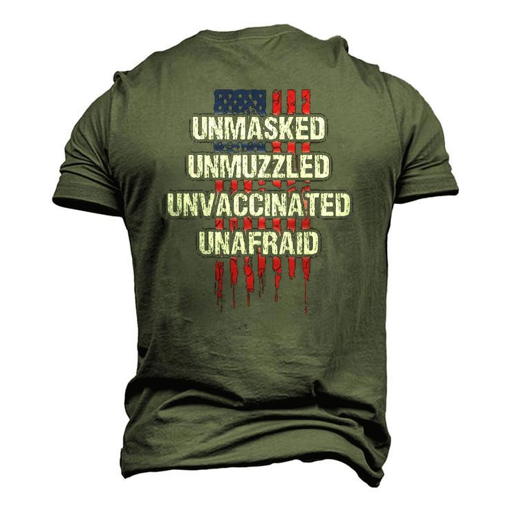 Unmasked Unmuzzled Unvaccinated Unafraid 4Th July American Men's 3D T ...