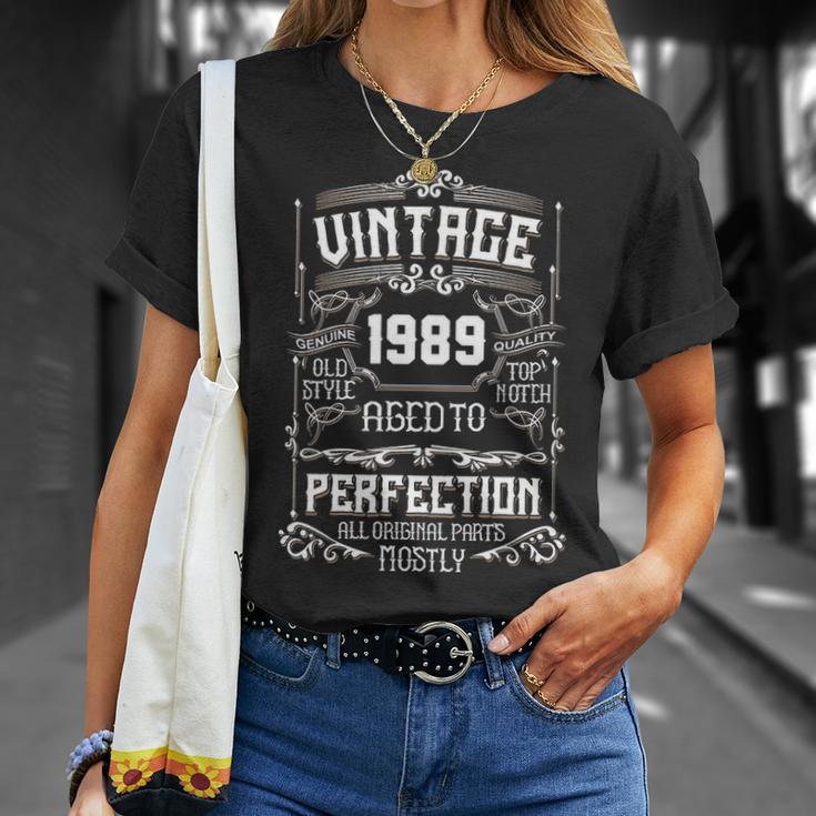 1989 Birthday 1989 Aged To Perfection All Original Parts T-Shirt - Seseable