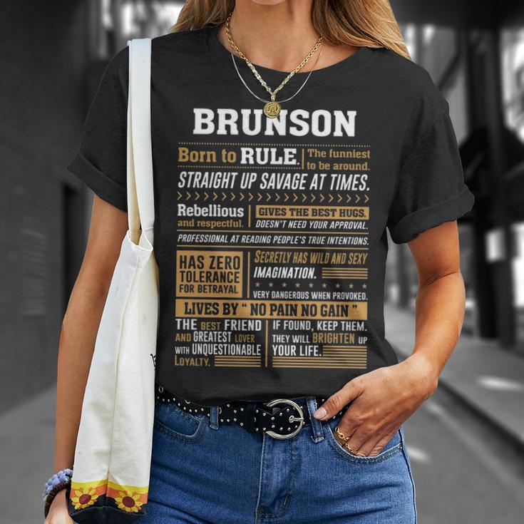 Brunson Name Brunson Born To Rule T-Shirt - Seseable
