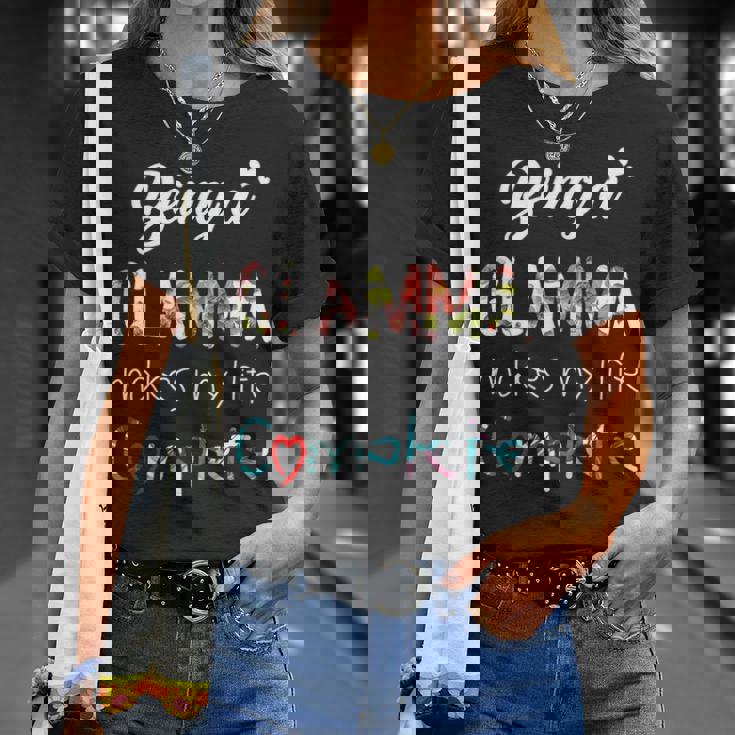 Glamma Grandma Being A Glamma Makes My Life Complete T-Shirt - Seseable