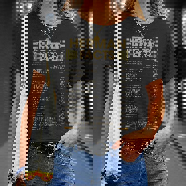 Herman Name Herman Facts T-Shirt - Seseable