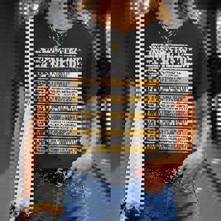 Senior Citizen Texting Code Old People Idea V2 T-shirt - Thegiftio