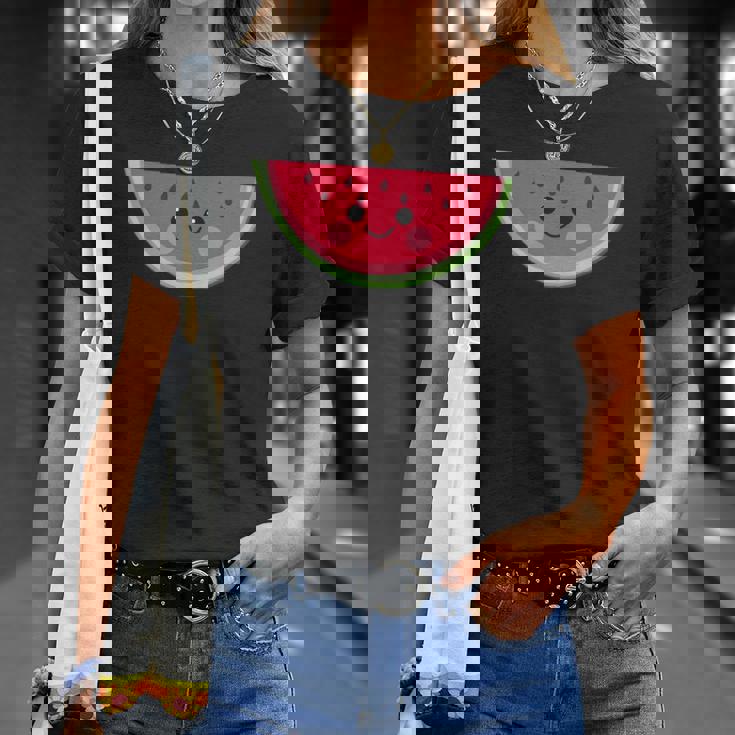 Watermelon Cute Kawaii Face Fruit Character Tween Girl Kids Unisex T ...