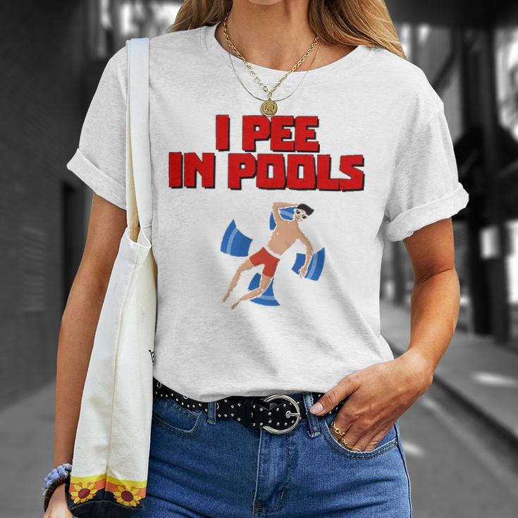 I Pee In Pools Funny Swimming Pool Peeing Prank Unisex T-Shirt | Mazezy