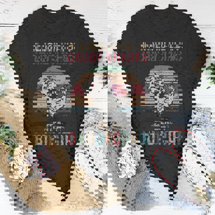 Daddy In A World Full Of Daddy Sharks Be A Daddycorn T-Shirt - Seseable