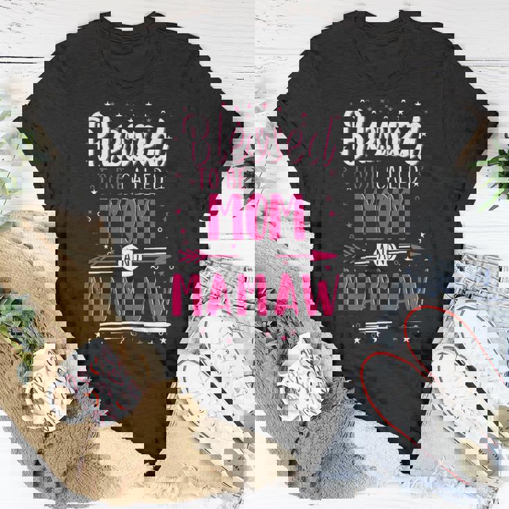 Mamaw Grandma Blessed To Be Called Mom And Mamaw T-Shirt - Seseable