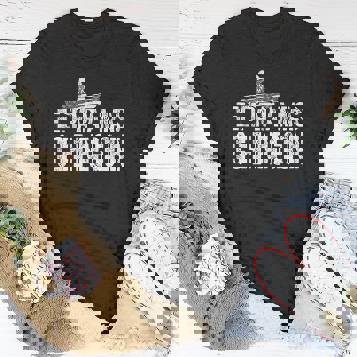 Mens El Papa Mas Chingon Mexican Hat Spanish Fathers Day Gift Unisex T ...