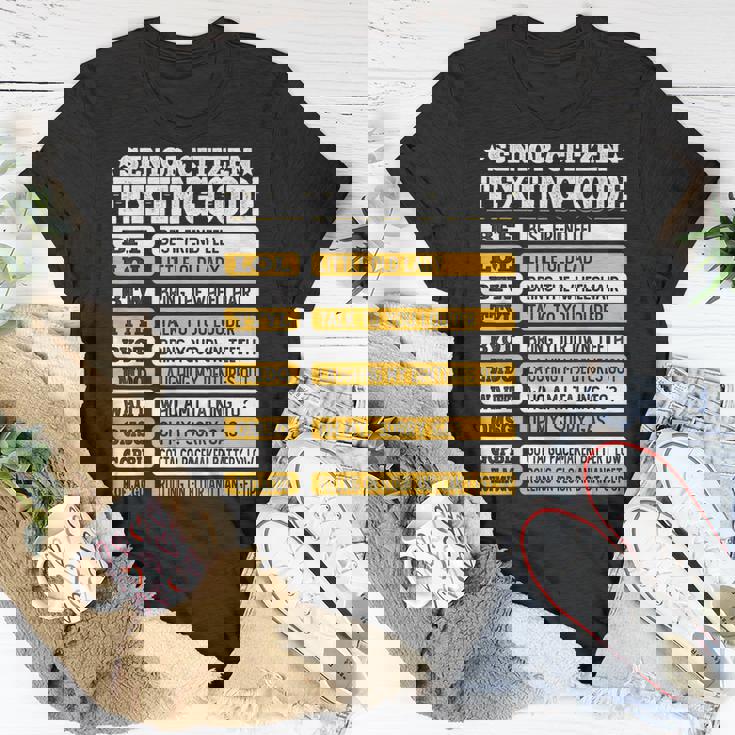 Senior Citizen Texting Code Old People Idea V2 T-shirt - Thegiftio