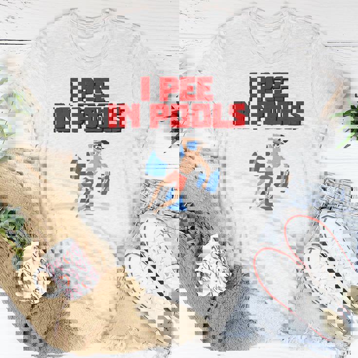 I Pee In Pools Funny Swimming Pool Peeing Prank Unisex T-Shirt | Mazezy