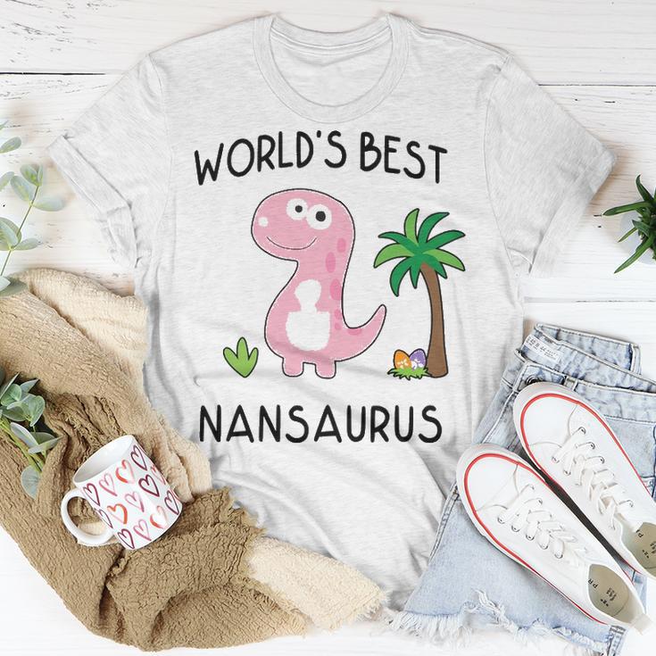 Nan Grandma Worlds Best Nansaurus T-Shirt - Seseable