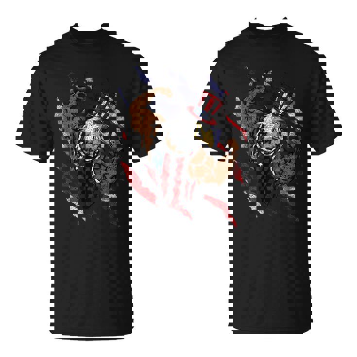 American Flag Muscular Bald Eagle Bike Flexing Uncle Sam V2 T-shirt ...
