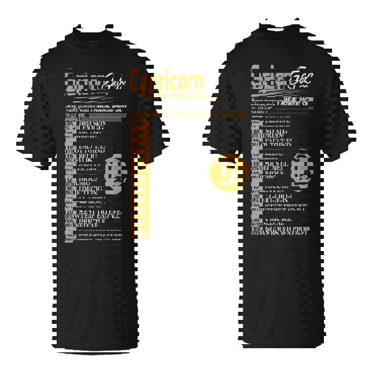 Capricorn Zodiac Capricorn Facts Birthday T-Shirt | Seseable