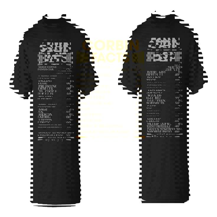 Corbin Name Corbin Facts T-Shirt - Seseable