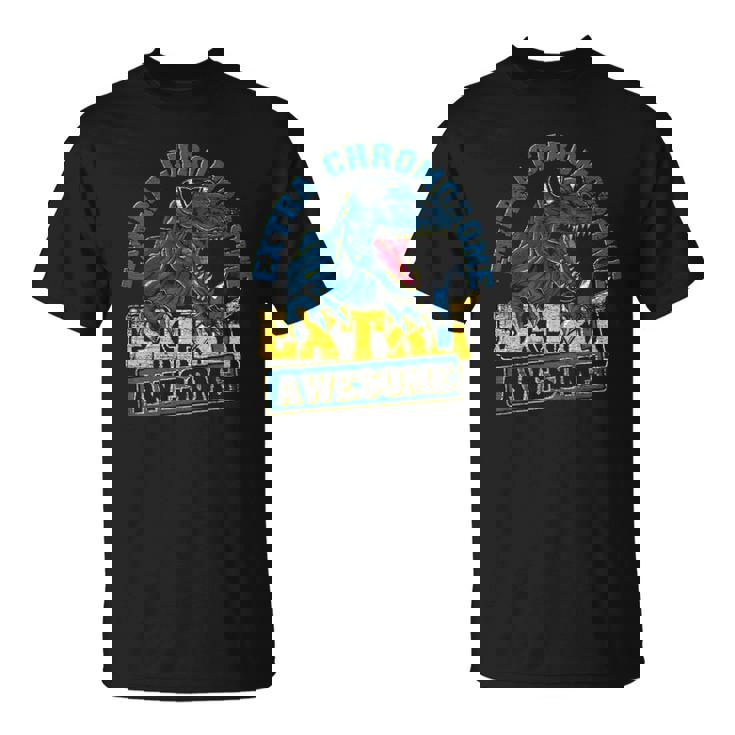 Extra Chromosome Extra Awesome Dinosaurrex Down Syndrome Men's Back ...