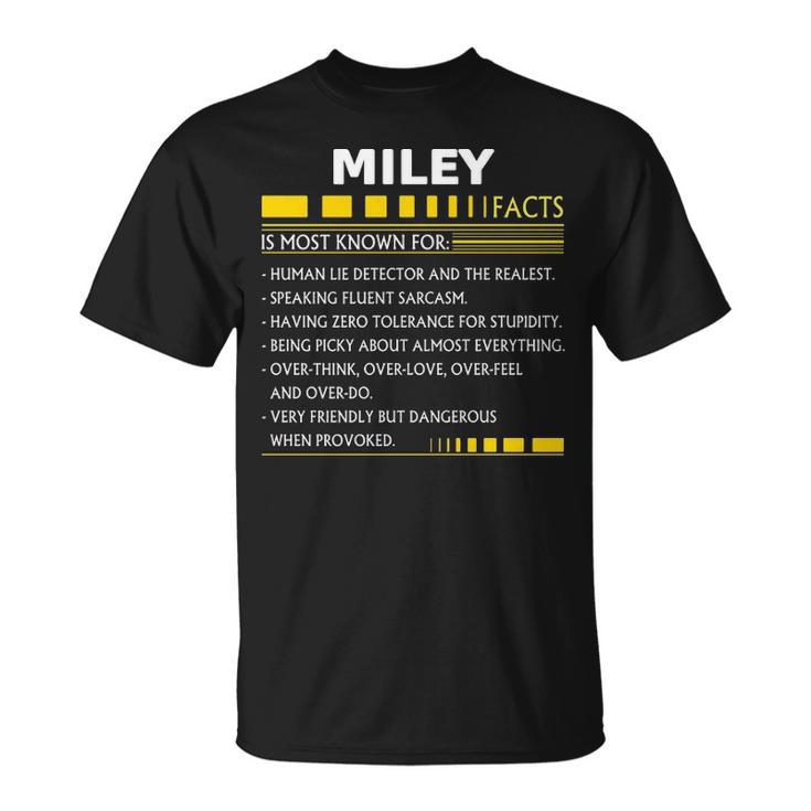 Miley Name Miley Facts V2 T-Shirt - Seseable